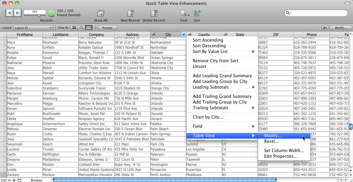 Quick Table View Day 5 Of 12 Days Of Filemaker 12 Web Series
